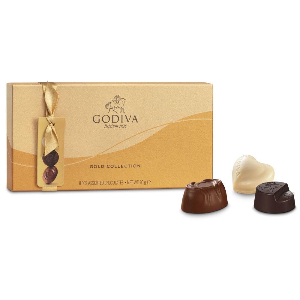 Assorted Chocolate Gold Gift Box 8 pc | GODIVA Chocolates UK